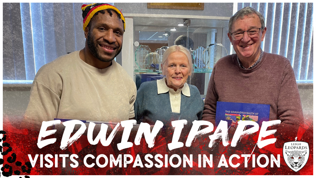 Edwin Ipape visits Compassion In Action – Leigh Leopards